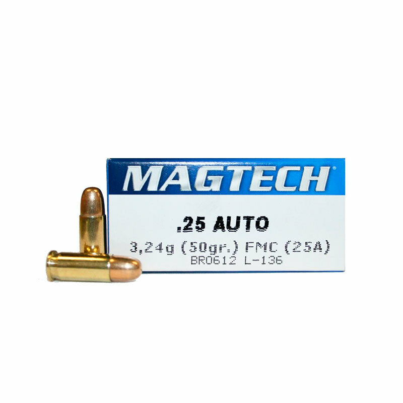 Bala Cal 6.35 mm / .25 Auto FMC 3,24 g. (50 gr.) Magtech | Equipados
